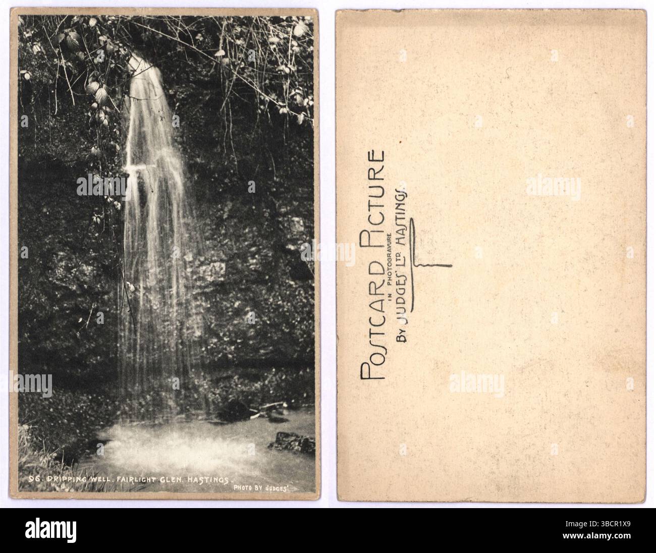 Judges' Postcards 96. DRIPPING WELL. FAIRLIGHT GLEN. HASTINGS Stock ...