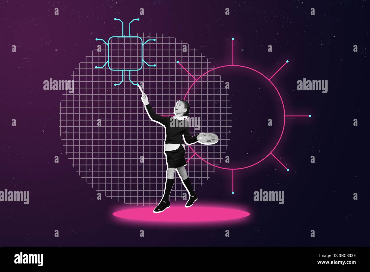 Trend artwork sketch design montage 3D collage of academic class fall ...