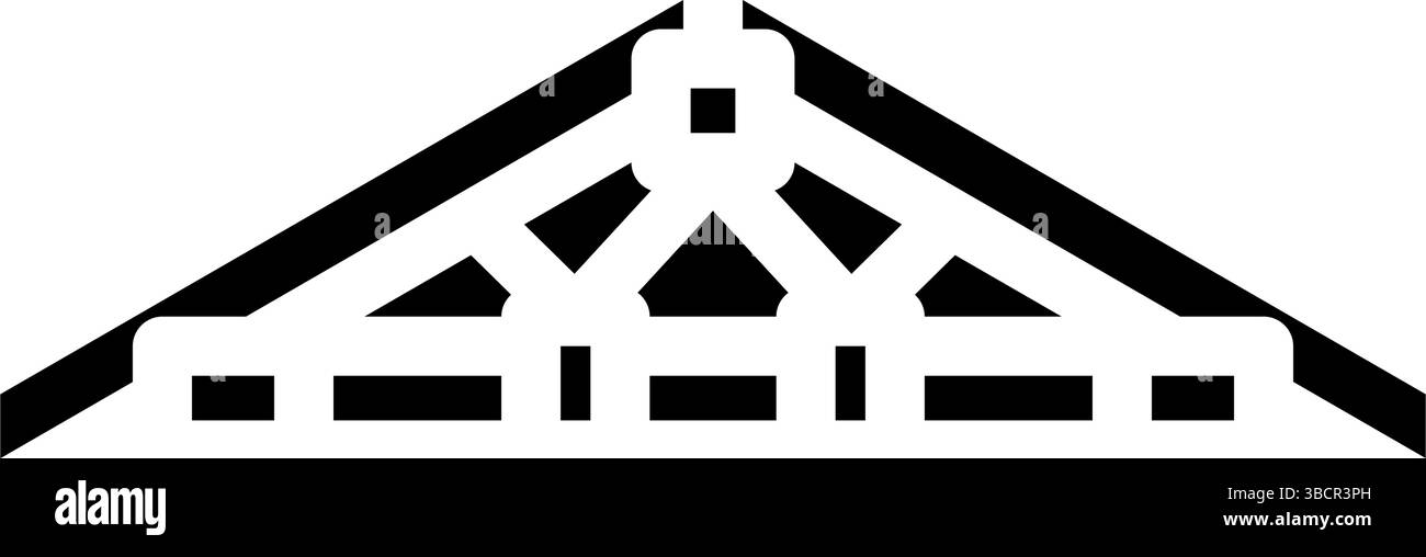 roof trusses wood frame house glyph icon vector illustration Stock ...