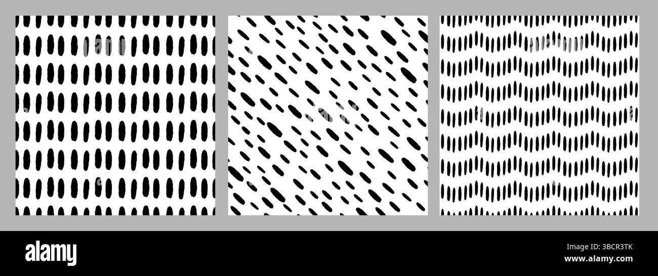 Small Dash Pattern on white background. Grunge black lines. Seamless ...