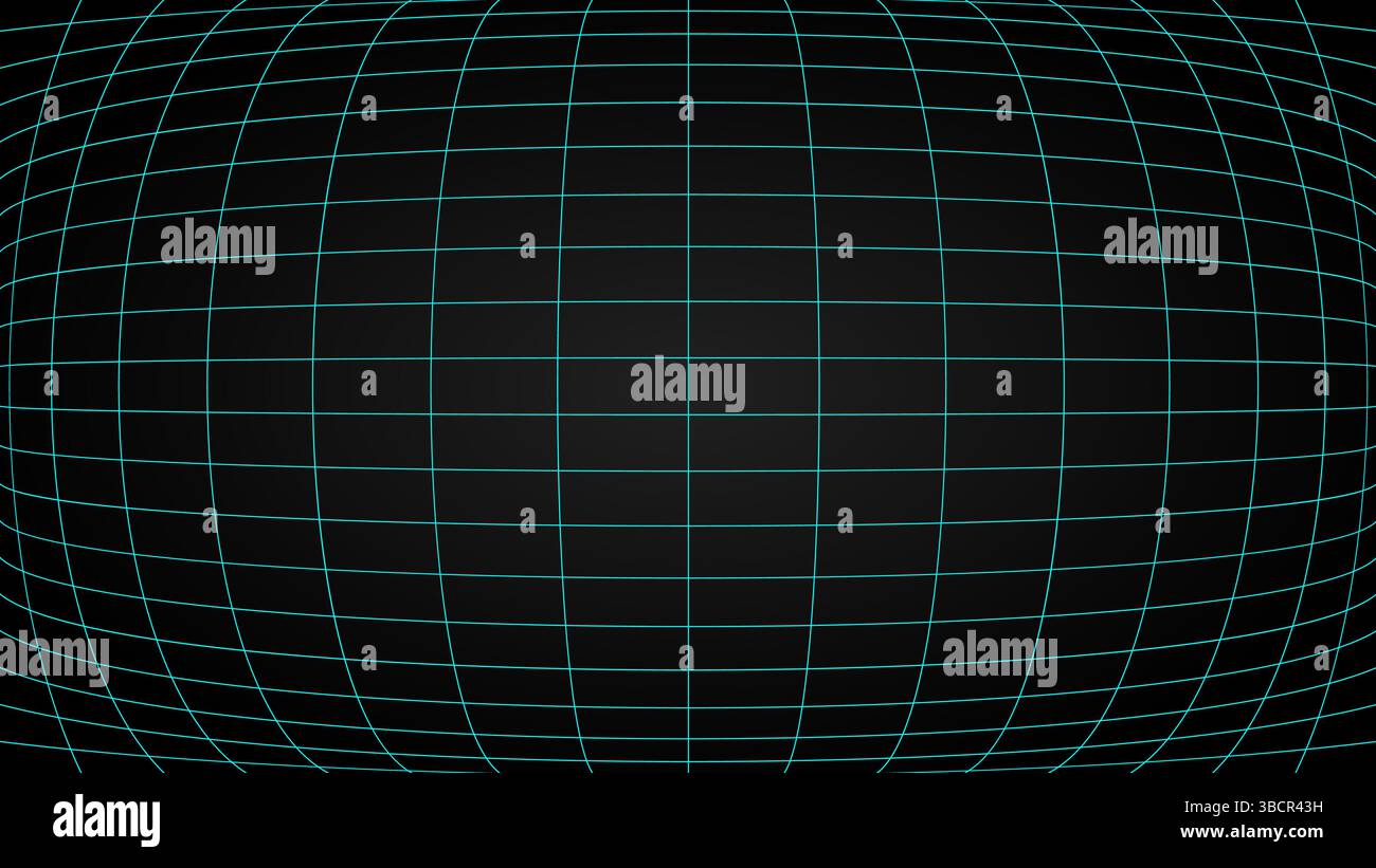 3d distorted wireframe grid warp template design vector illustration ...