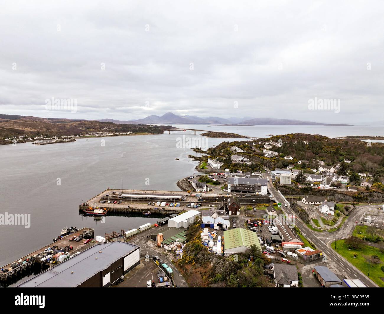 Aerial drone view of Kyle of Lochalsh Scotland Stock Photo - Alamy