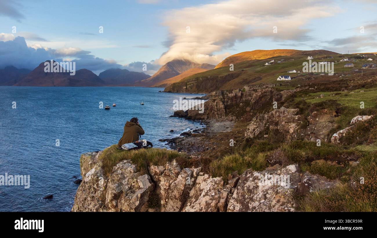 A photographer captures the dramatic Cuillin mountain range from the ...