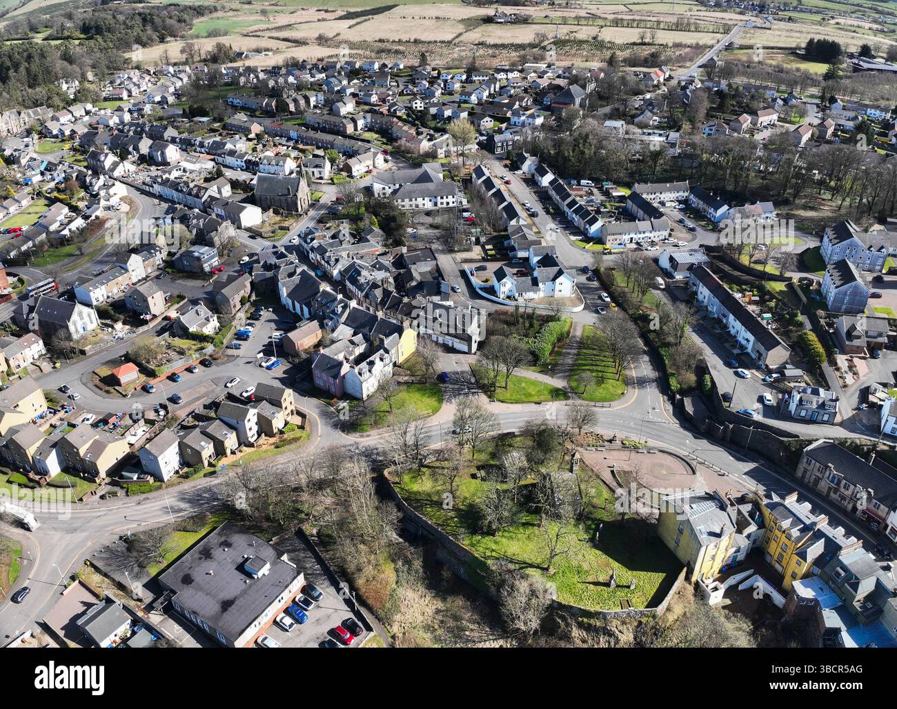 Aerial drone view of Beith North Ayrshire Stock Photo - Alamy