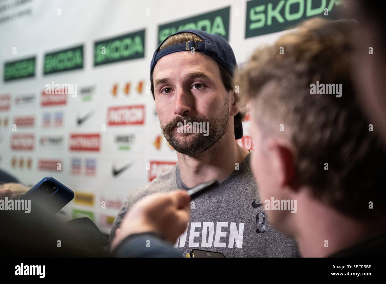 Filip Forsberg of, Sweden. , . in the mixed zone ahead of a practice session during the 2025 ...