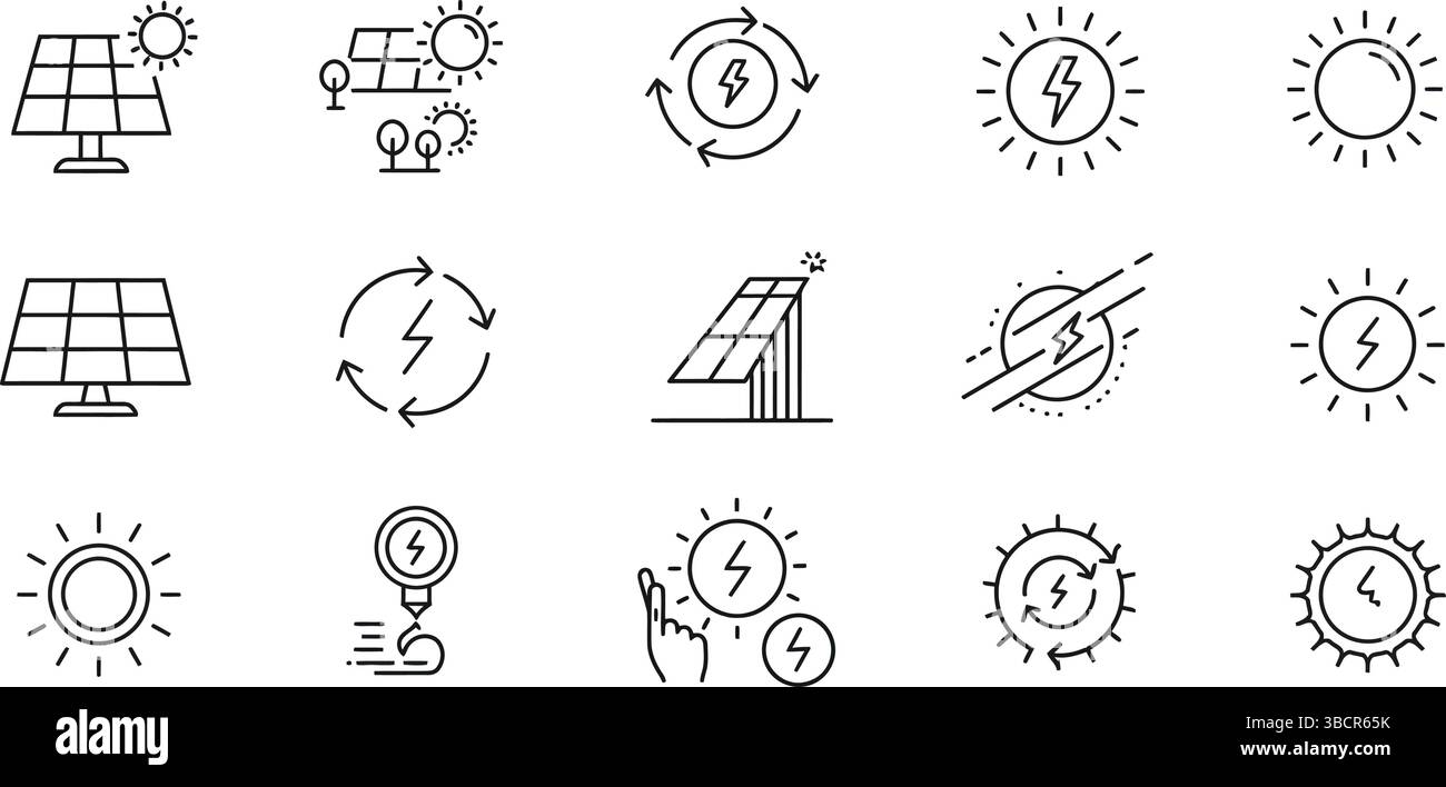 Solar Energy Icons Collection Stock Vector Image & Art - Alamy