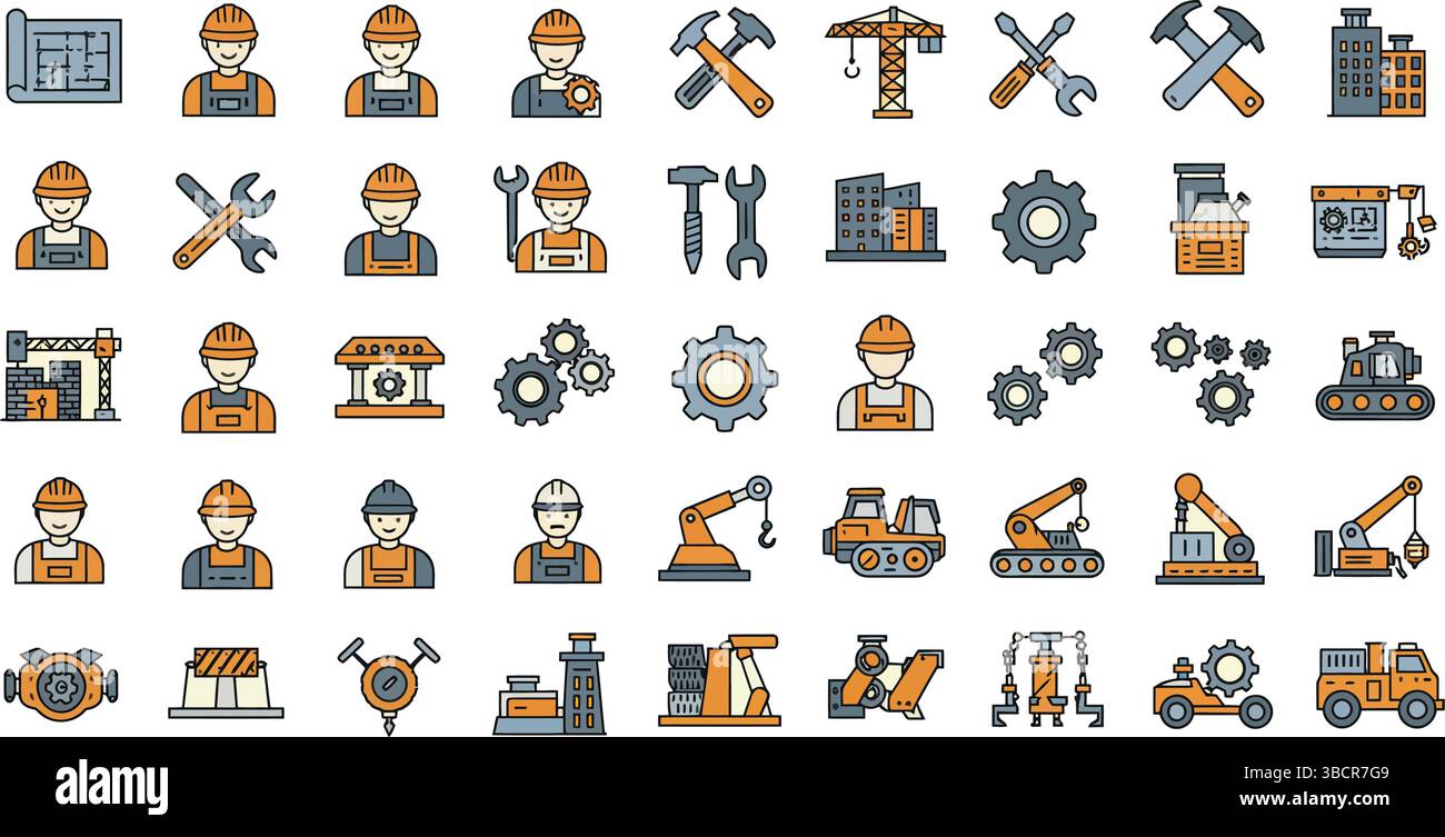 Icon set construction elements hi-res stock photography and images - Alamy