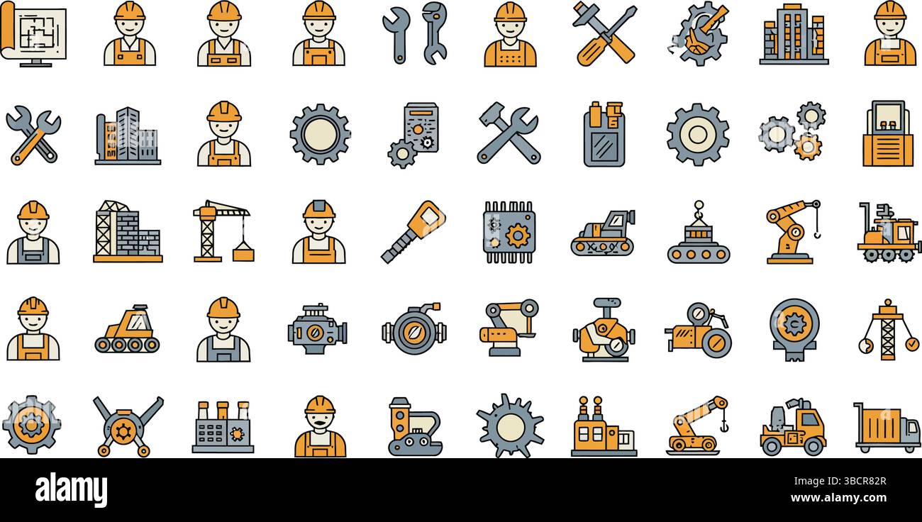 Construction and Engineering Icons Set Stock Vector Image & Art - Alamy
