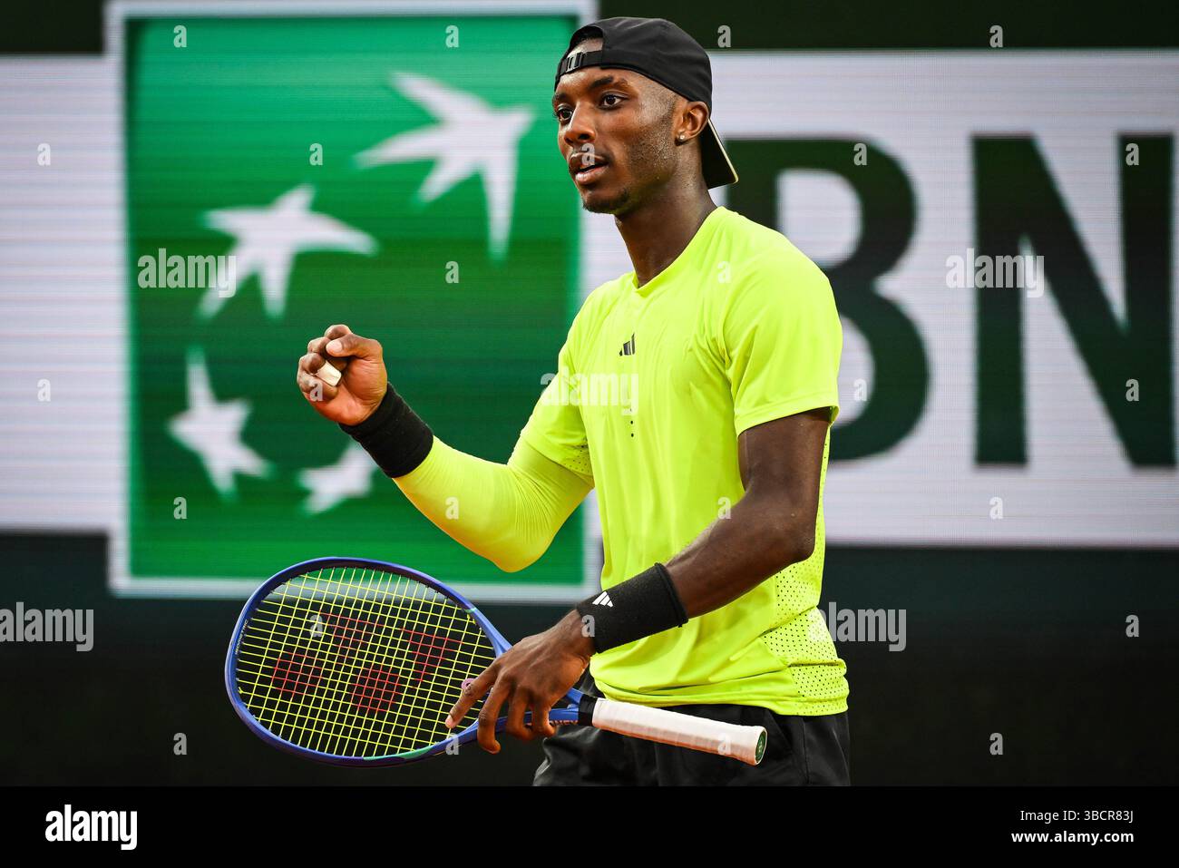 Mathys ERHARD of France celebrates his point during the third ...