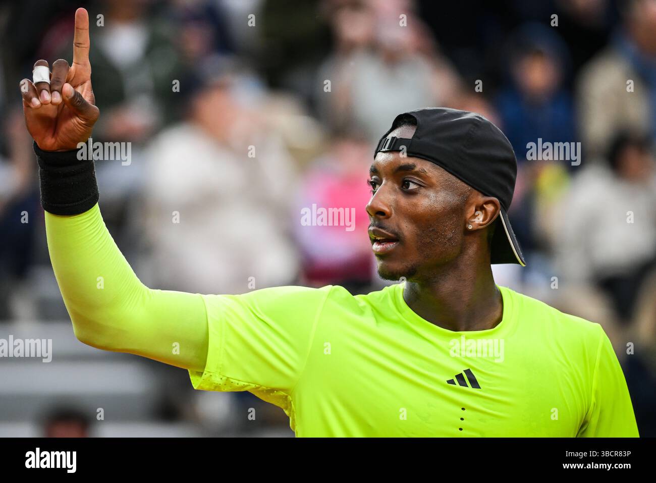 Mathys ERHARD of France celebrates his point during the third ...