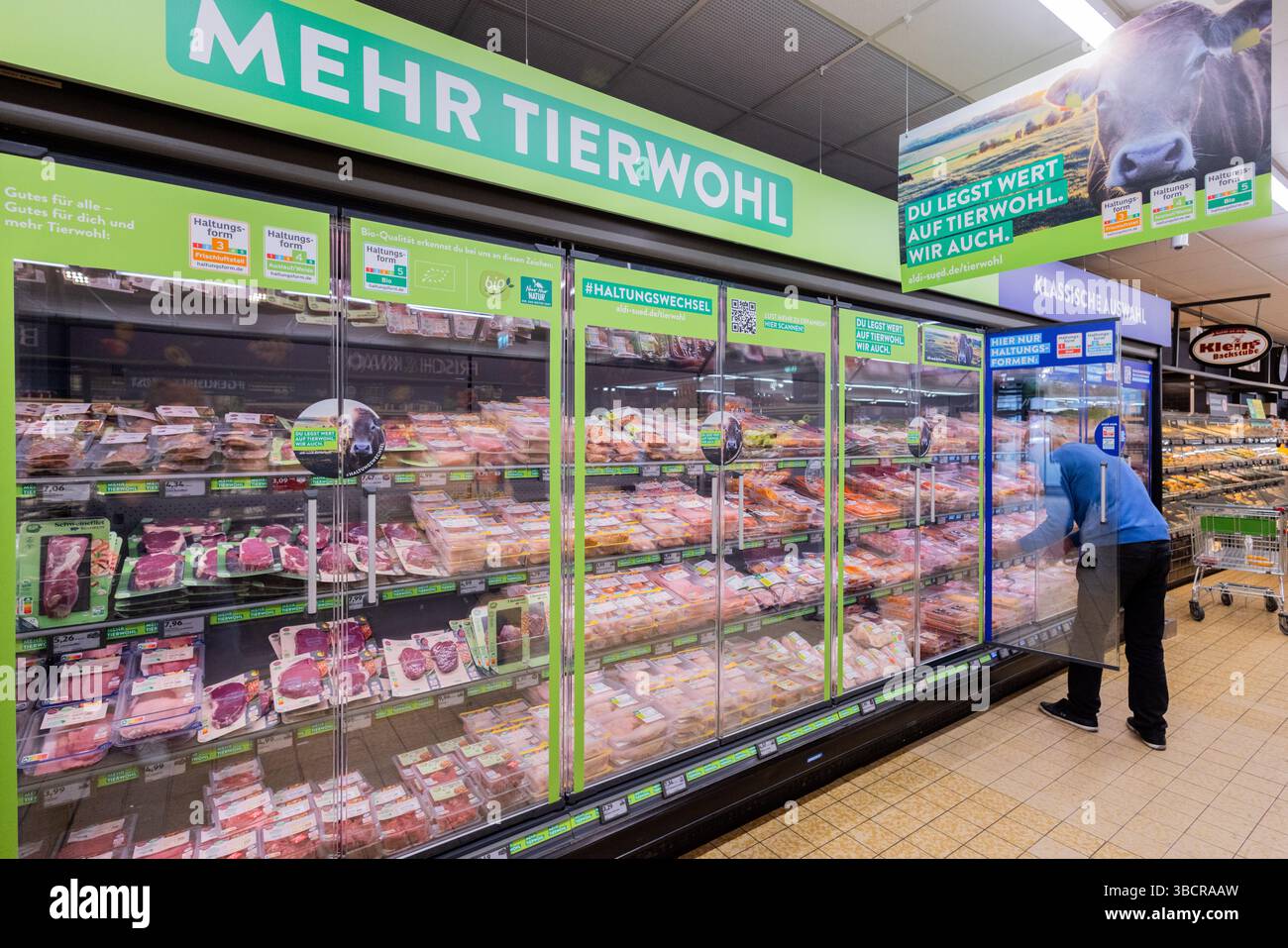 Cologne, Germany. 21st May, 2025. Meat products at ALDI SOUTH are ...