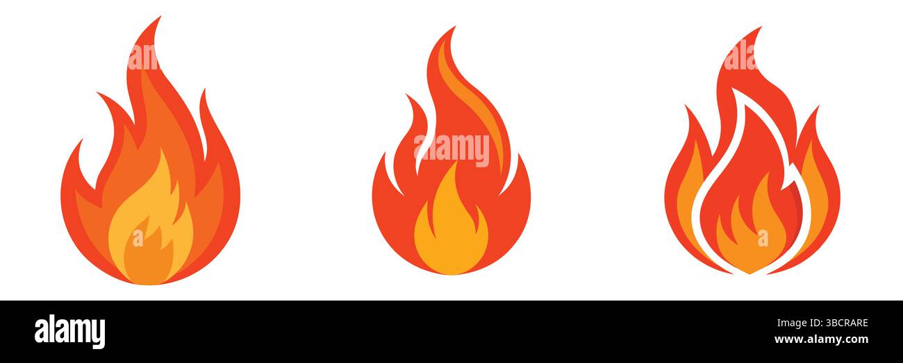 Fire flame blaze icon Cut Out Stock Images & Pictures - Alamy