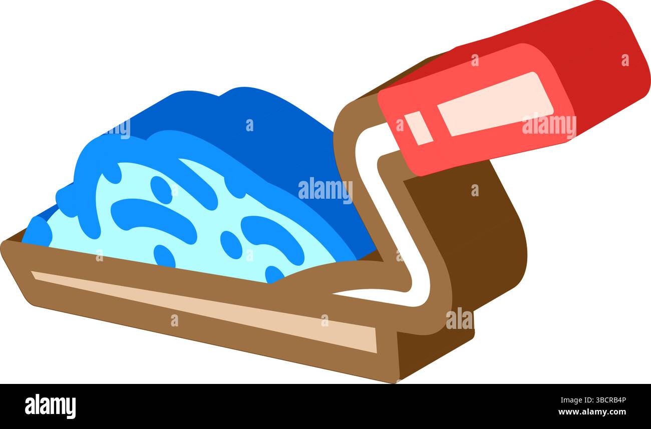 trowel cement isometric icon vector illustration Stock Vector Image ...