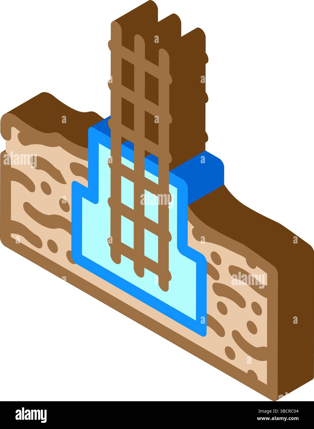 and rebar structure cement isometric icon vector. and rebar structure ...