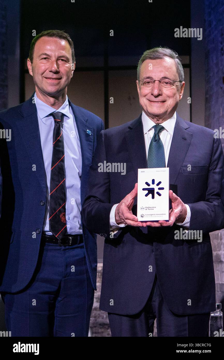 Torino, Italia. 21st May, 2023. Cerimonia di consegna a Mario Draghi ...