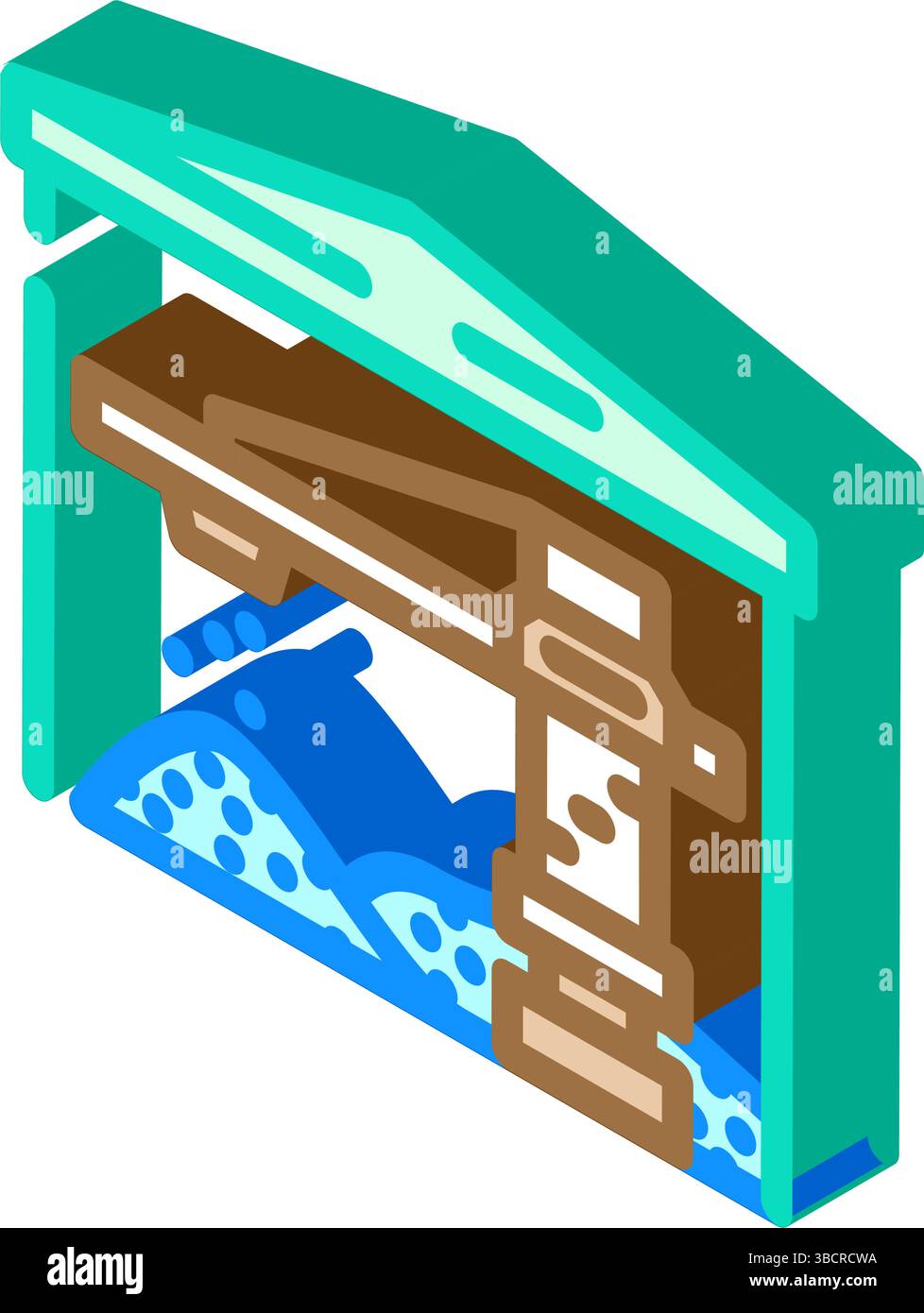 raw materials storage cement production isometric icon vector ...