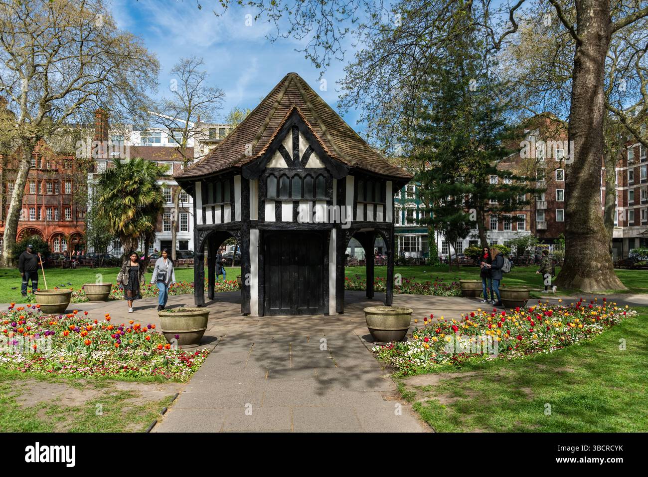 A small tudor building in a park near Soho, London Stock Photo - Alamy