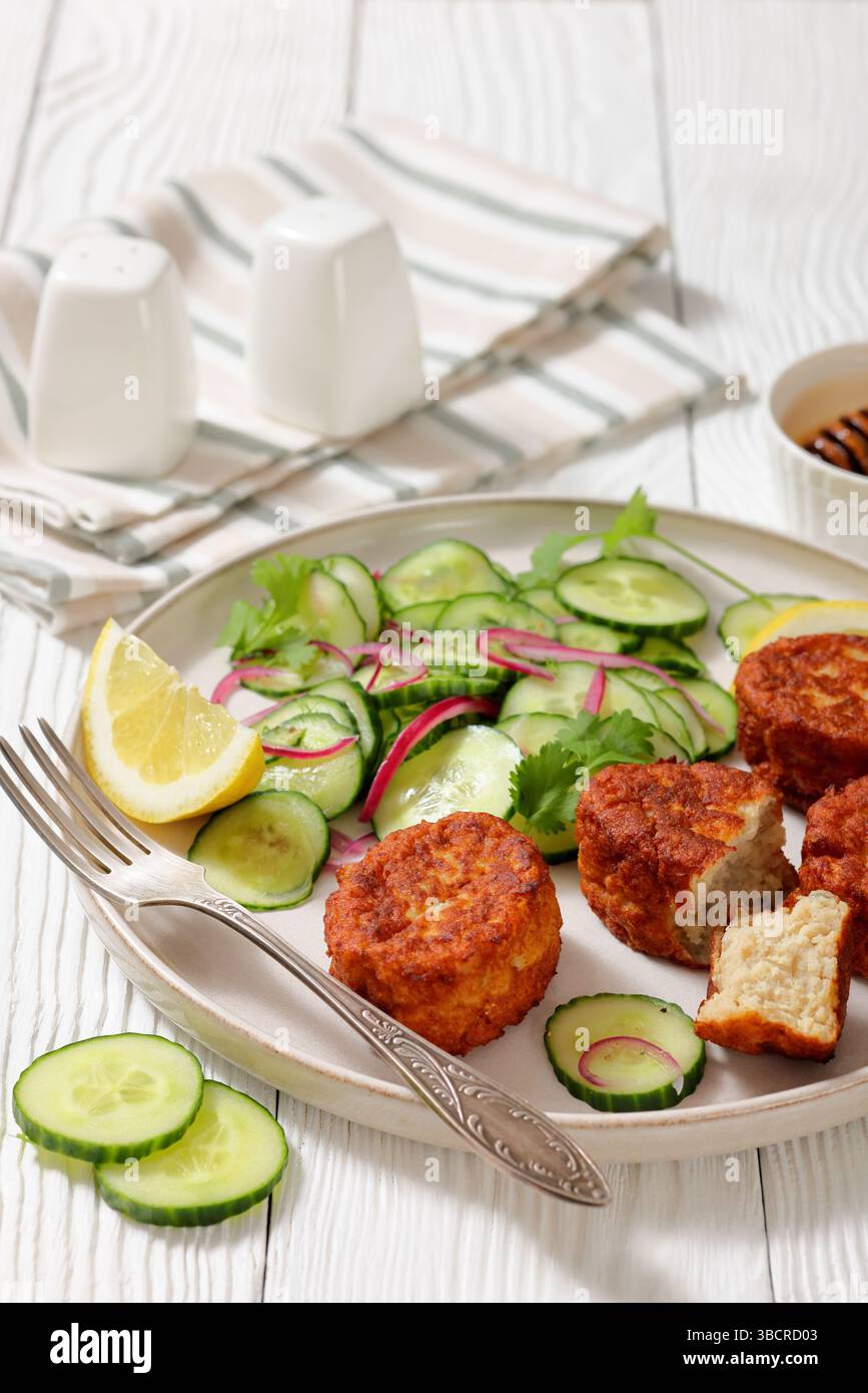 fiskefrikadeller, dutch fish cakes of ground fish fillet served with ...