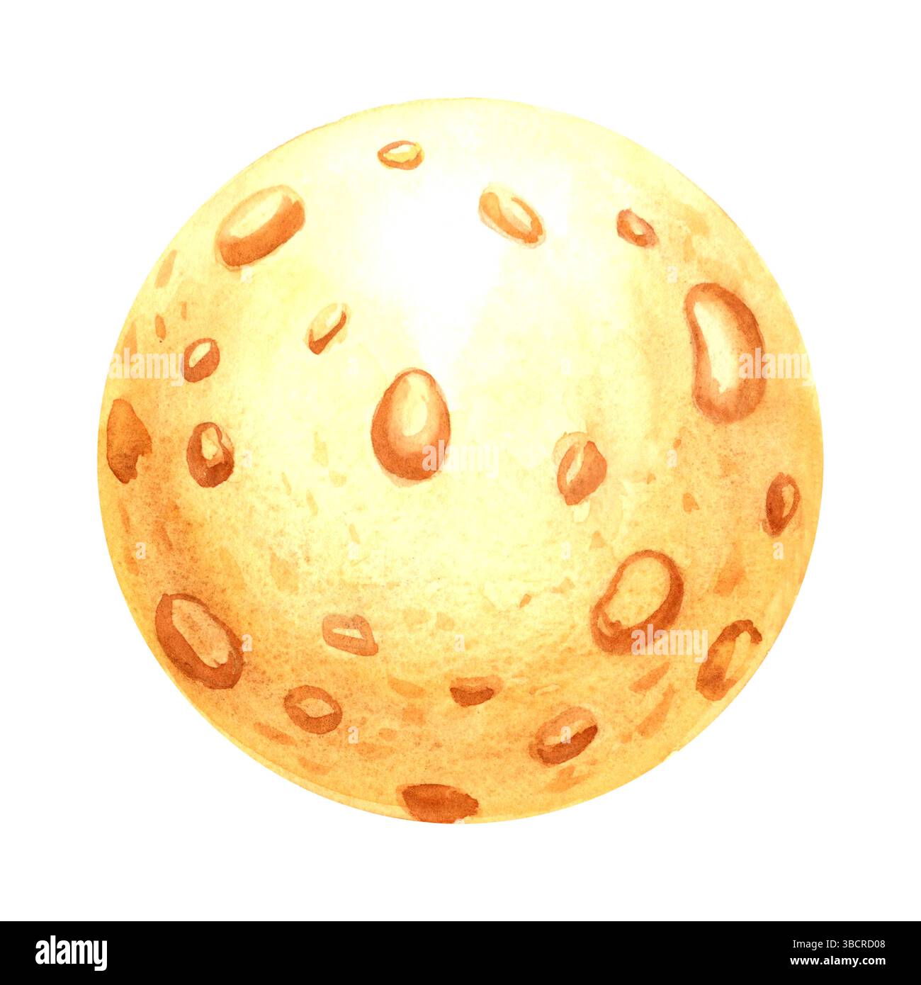 Yellow night moon watercolor isolated illustration for kids design ...