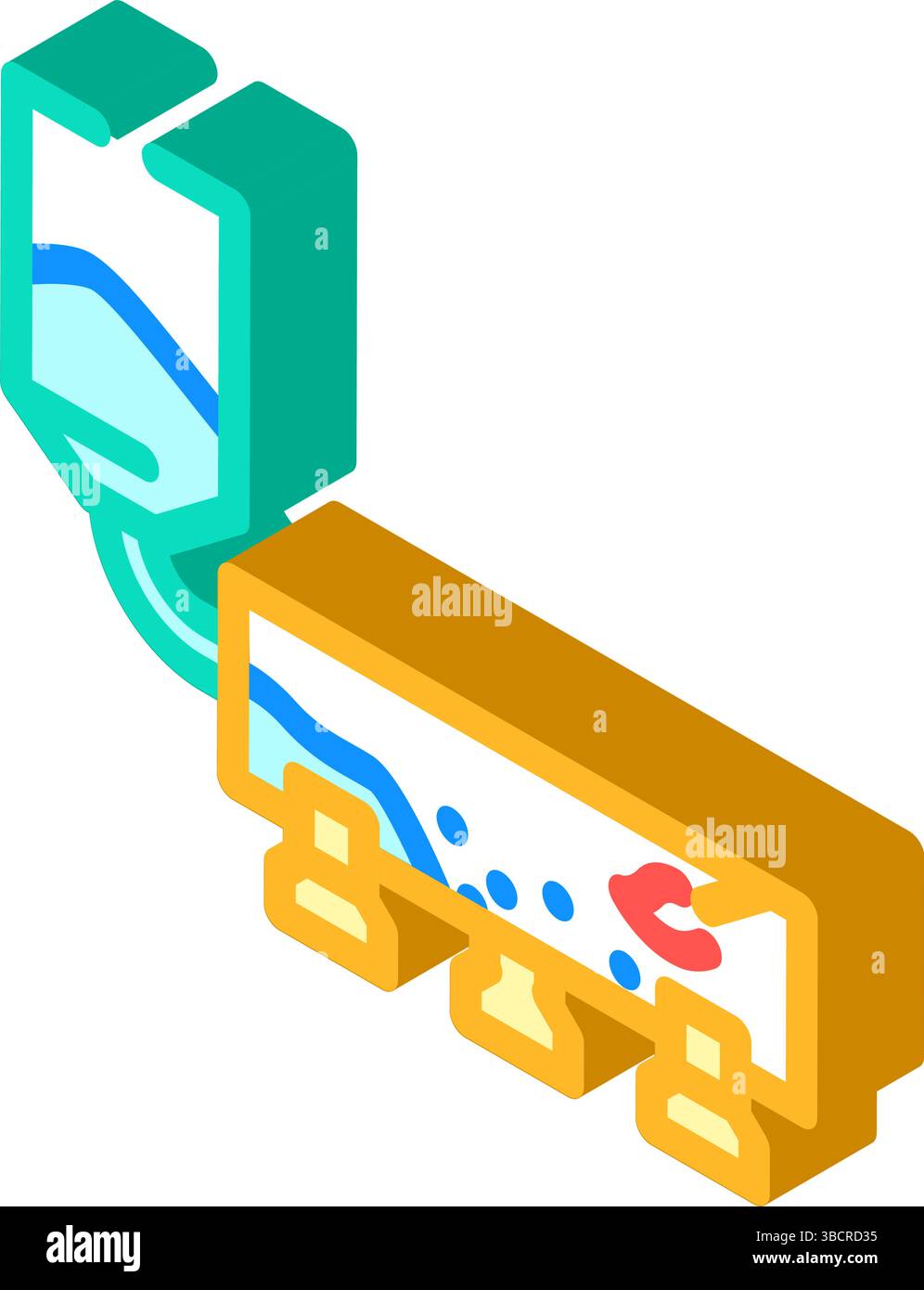 rotary kiln cement production isometric icon vector. rotary kiln cement ...