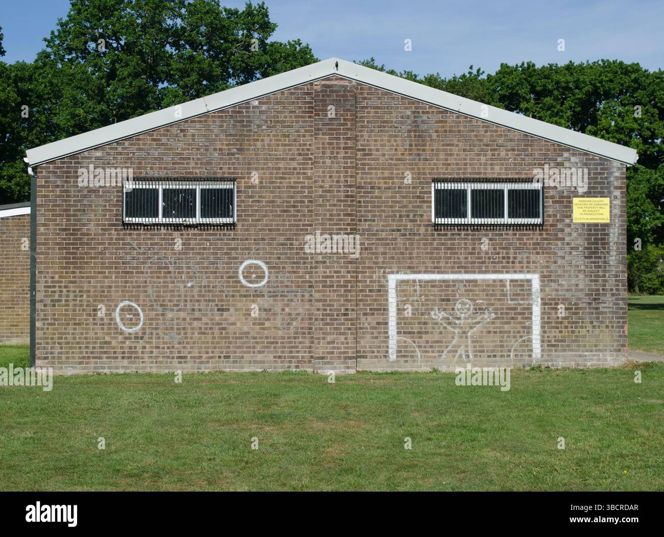 football goal post painted on the side of the wall in a small village ...