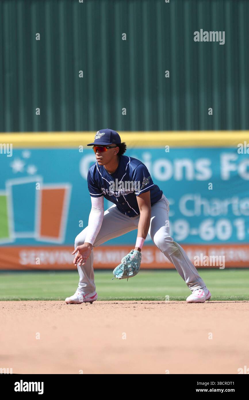 Myles Naylor (1) of the Stockton Ports in the field against the Inland ...