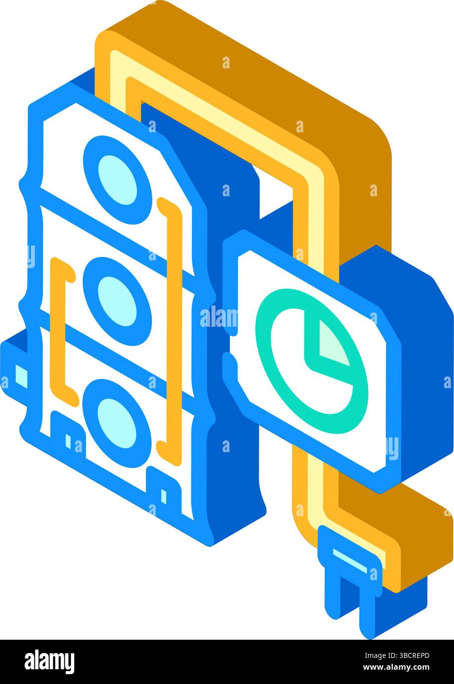 emission control equipment cement production isometric icon vector ...
