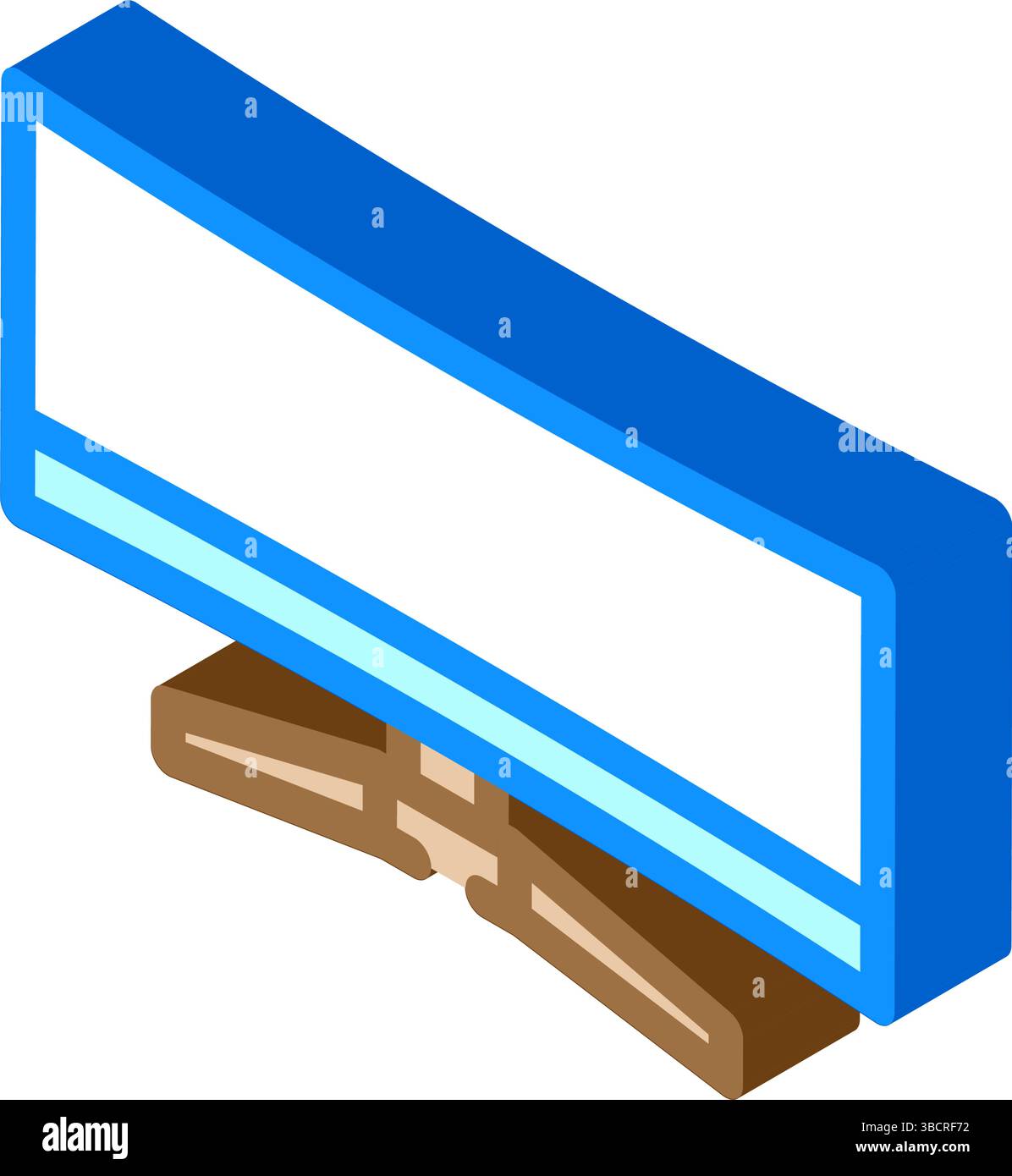 ultra wide monitor gaming pc isometric icon vector illustration Stock ...
