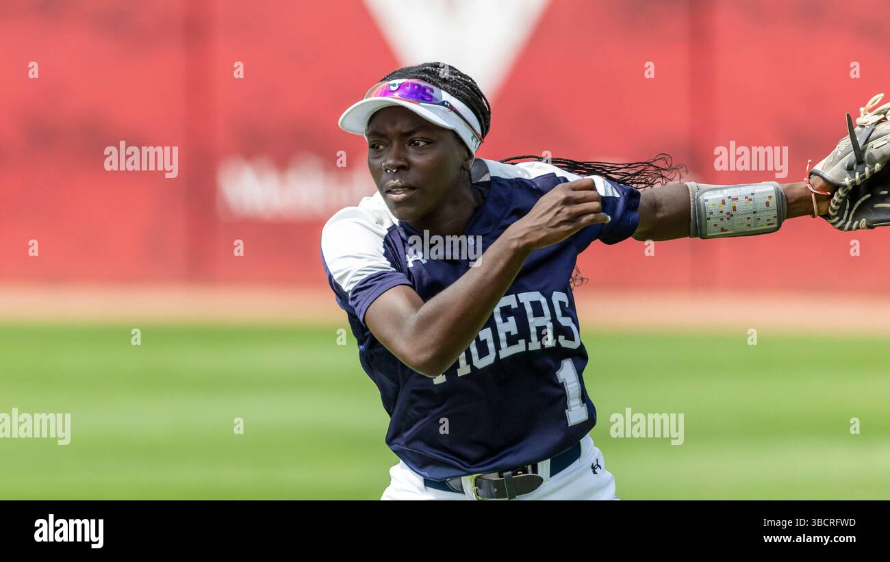 Jackson State outfielder Ka'Liyah Gipson (1) during an NCAA regional ...