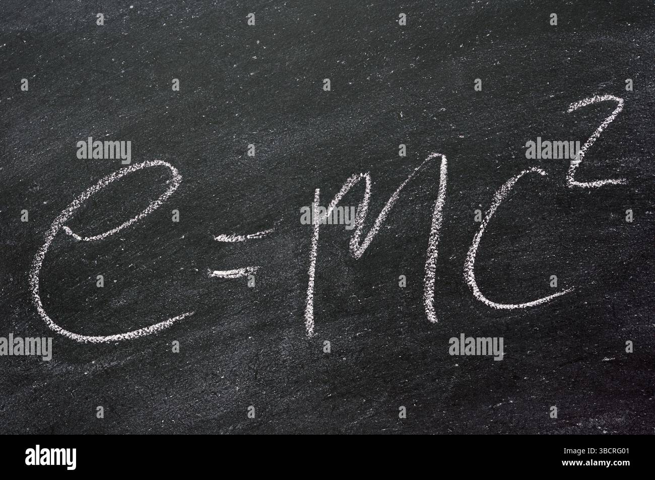 E=mc2 formula for Einstein's Theory of Relativity, written on a ...