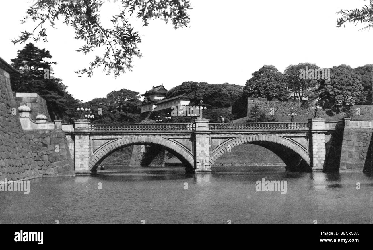 Vintage photo of Main Gate Stone Bridge in Kokyo Gaien National Garden ...