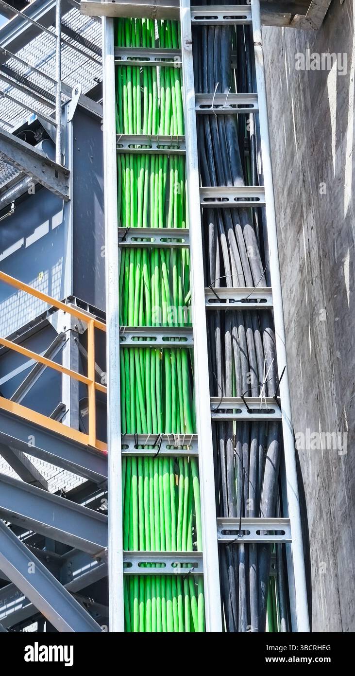 electrical cables and steel structures in the factory Stock Photo - Alamy