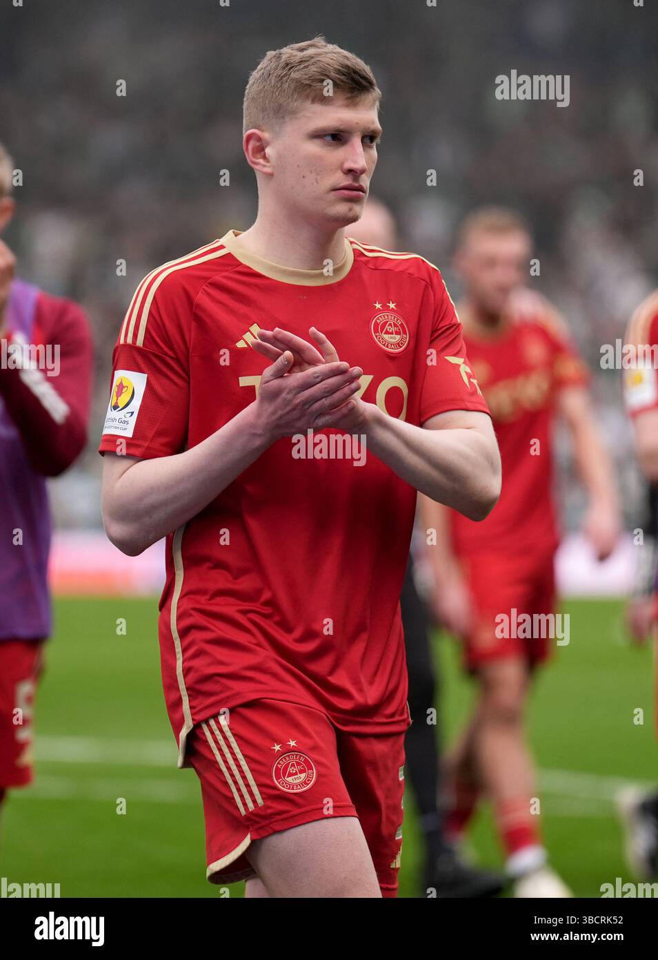 File photo dated 20/04/24 of Aberdeen's Jack MacKenzie after the Scottish Gas Scottish Cup semi ...