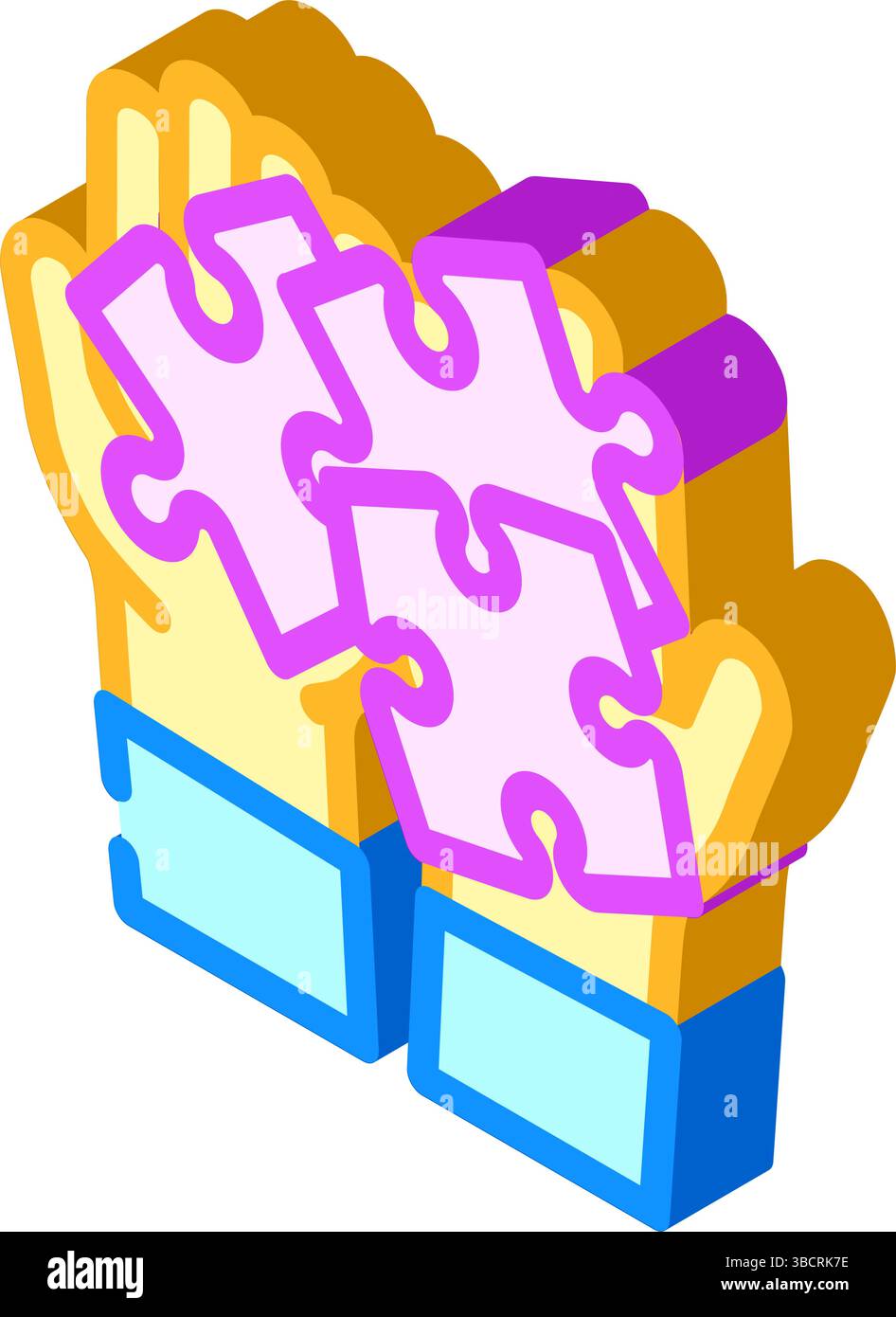 puzzle jigsaw hand isometric icon vector illustration Stock Vector ...