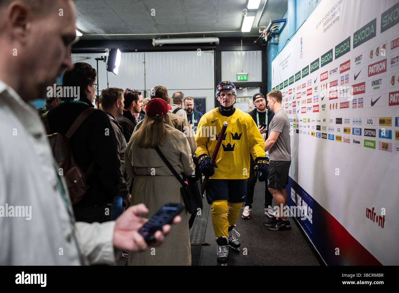 Max Friberg of, Sweden. , . in the mixed zone ahead of a practice ...