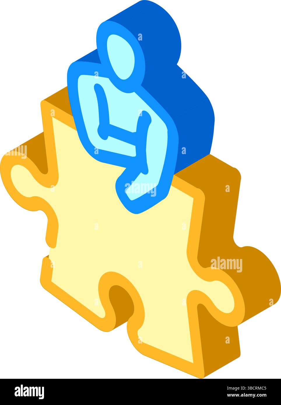 human puzzle jigsaw isometric icon vector illustration Stock Vector ...