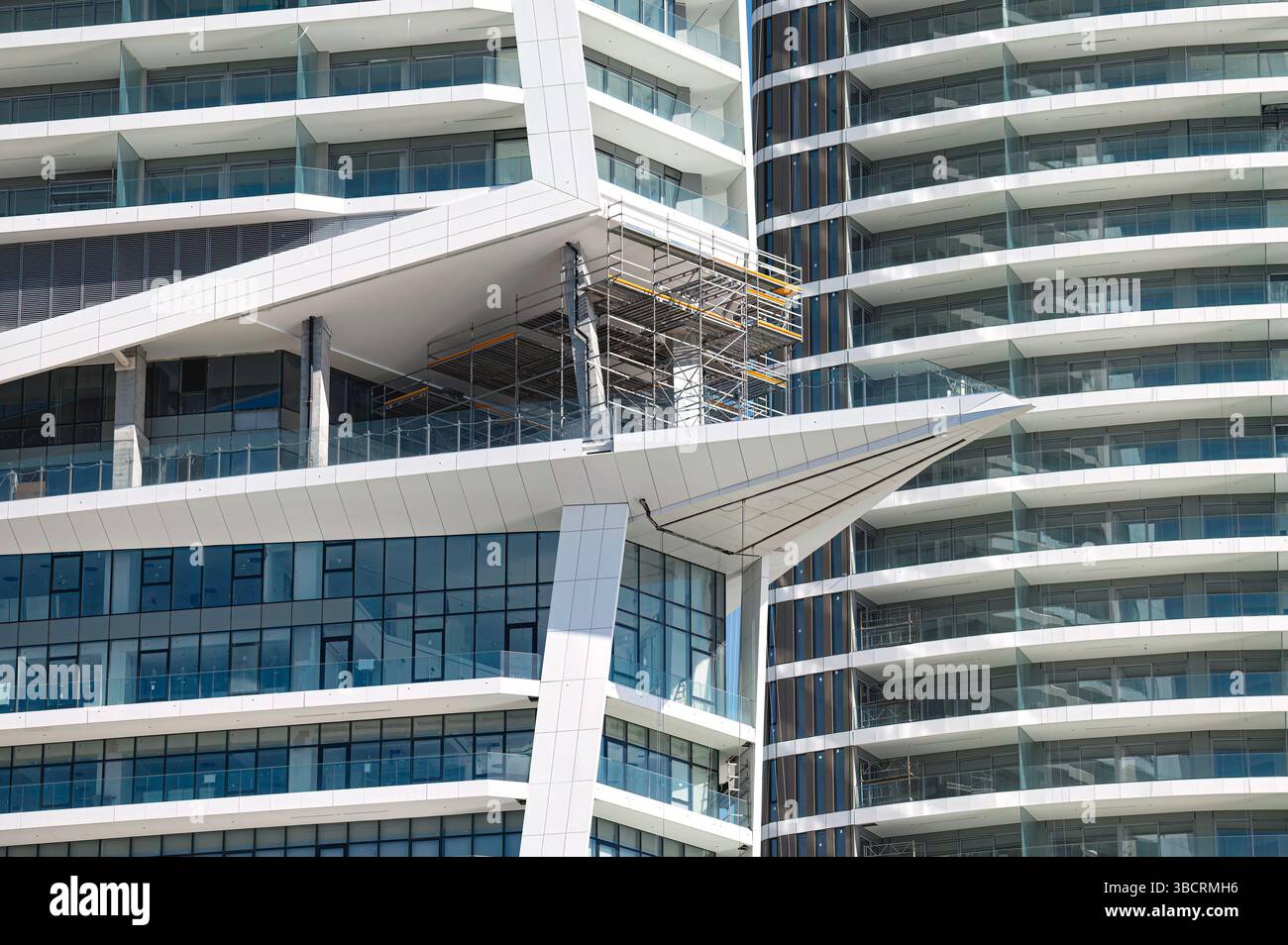 Modern skyscraper under construction in Limassol city, Cyprus ...