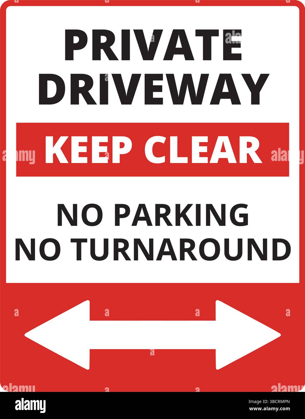 Private driveway keep clear no parking no turnaround sign Stock Vector ...