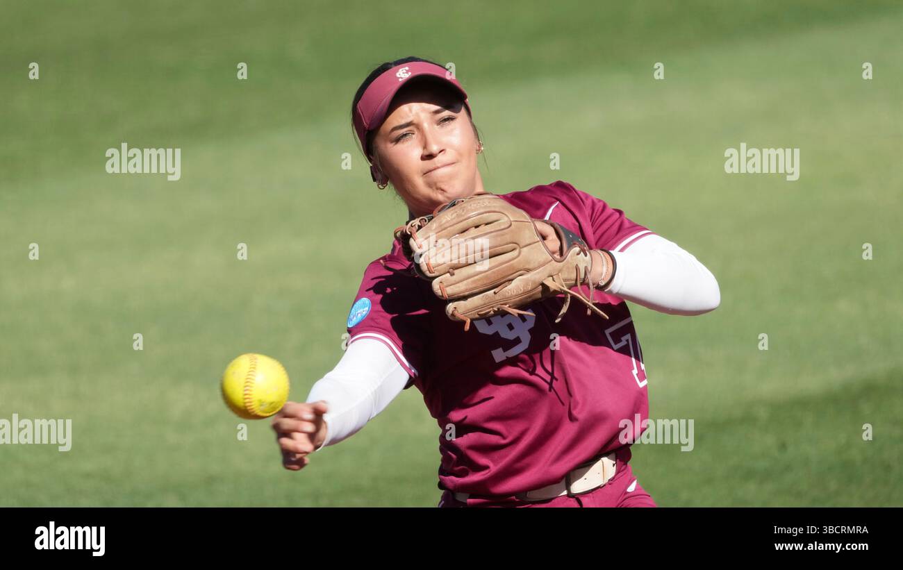 Santa Clara utility Rebecca Rubio (7) during an NCAA regional softball game against Arizona on ...