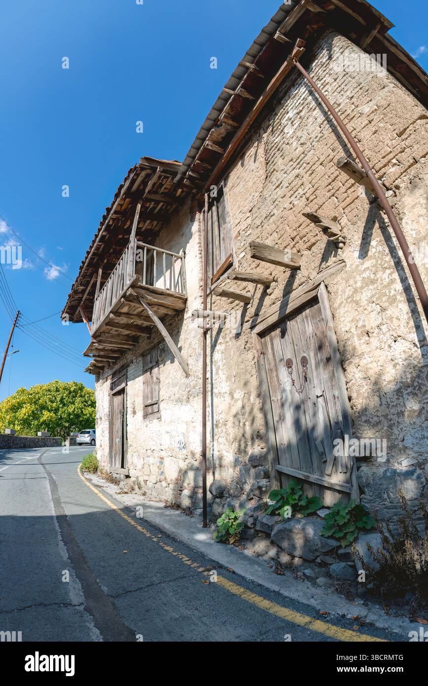 Traditional cypriot house showing signs of decay in the mountain ...