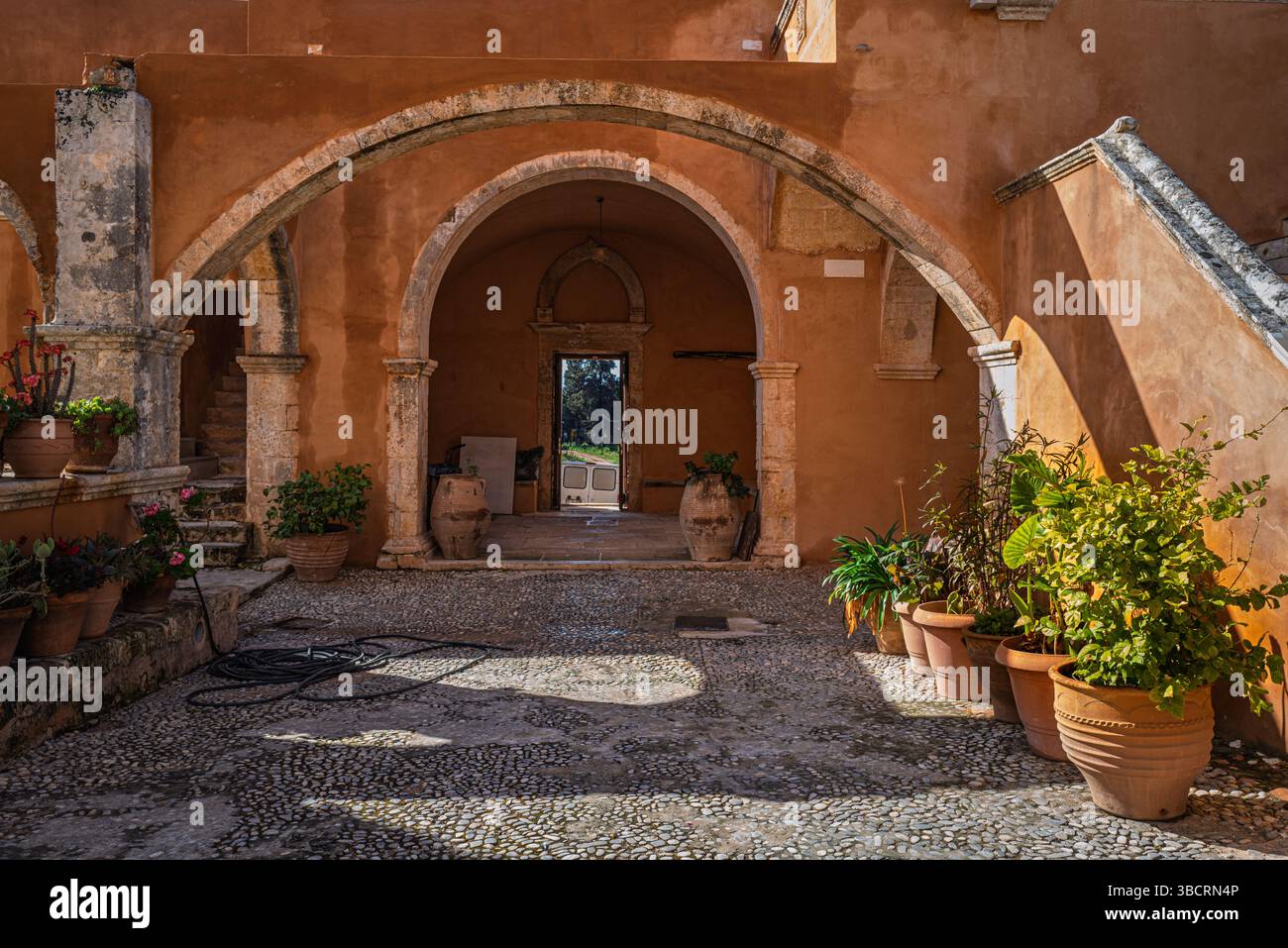 Crete, Greece — April 10, 2025. A photo taken inside the Aghia Triada ...