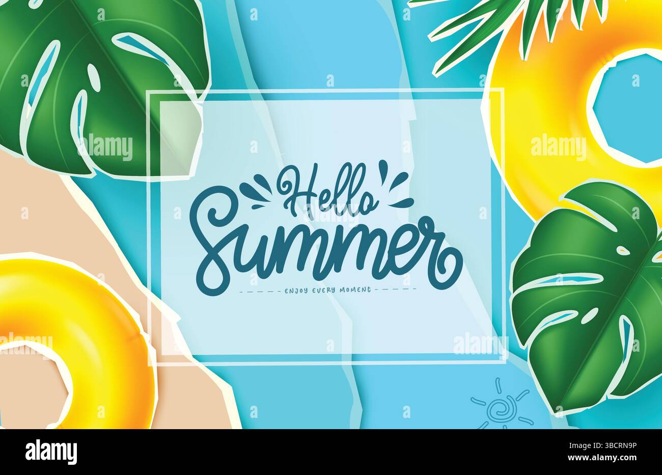 Hello summer text vector design, Summer papercut template, Summer ...