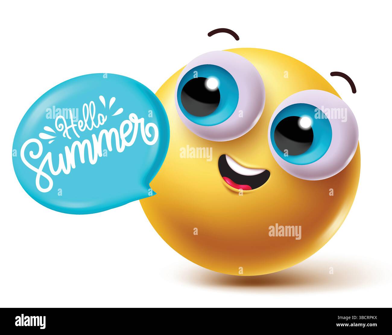Summer vector emoji with speech bubble for summer greeting design ...