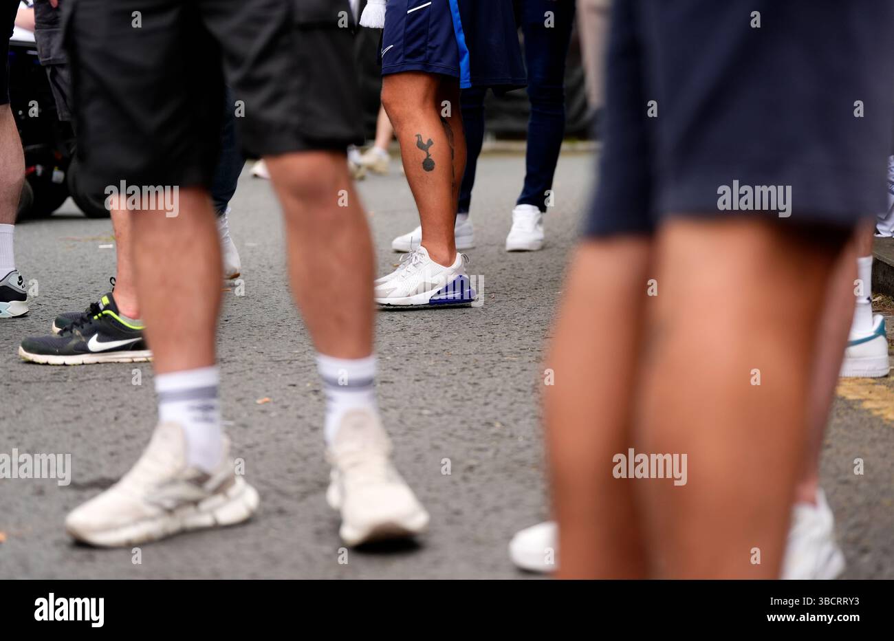 Tottenham Hotspur fans at the Ametzola Park fan zone in Bilbao before ...