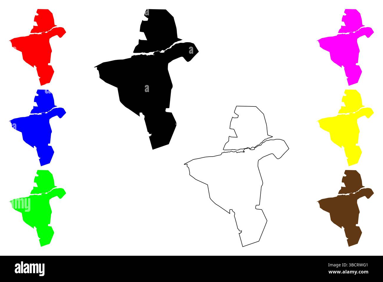 Vellore city (Republic of India, State of Tamil Nadu) map vector ...