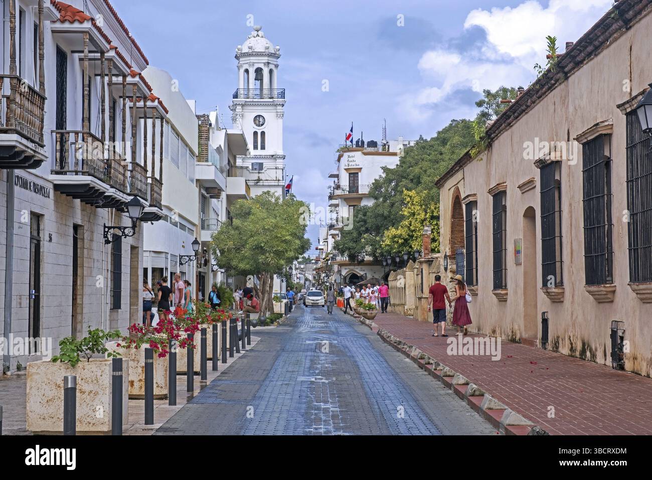 Palacio Consistorial clocktower in Ciudad Colonial, Spanish historic ...