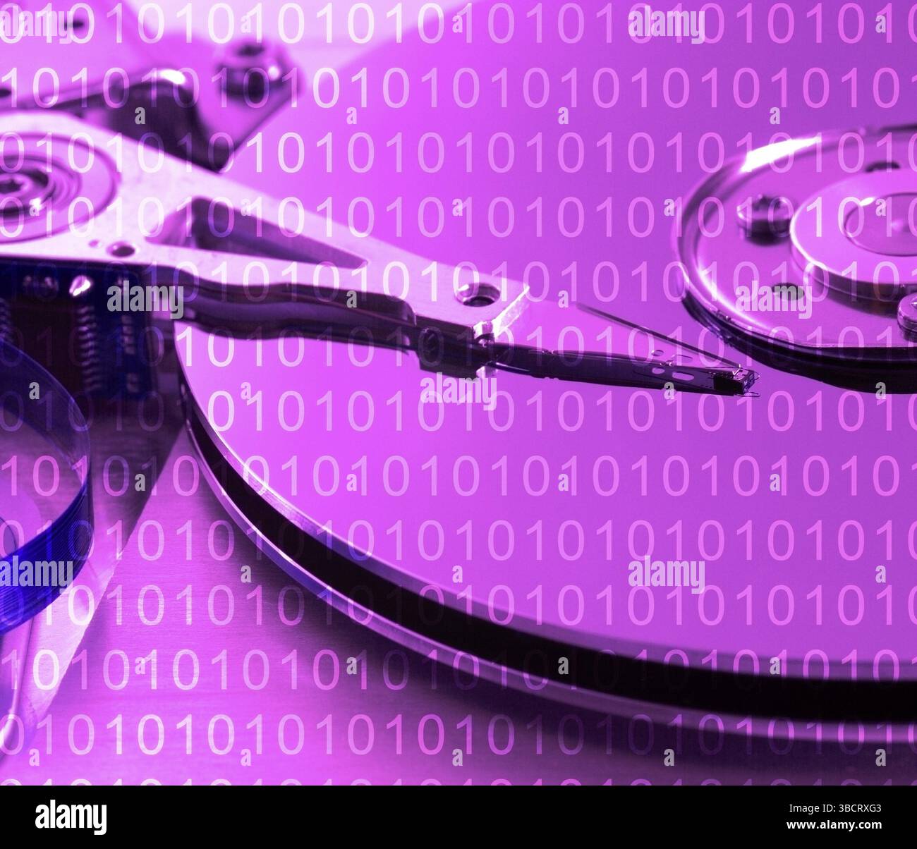 Computer Hard Disk Drive with Binary Numbers Stock Photo - Alamy
