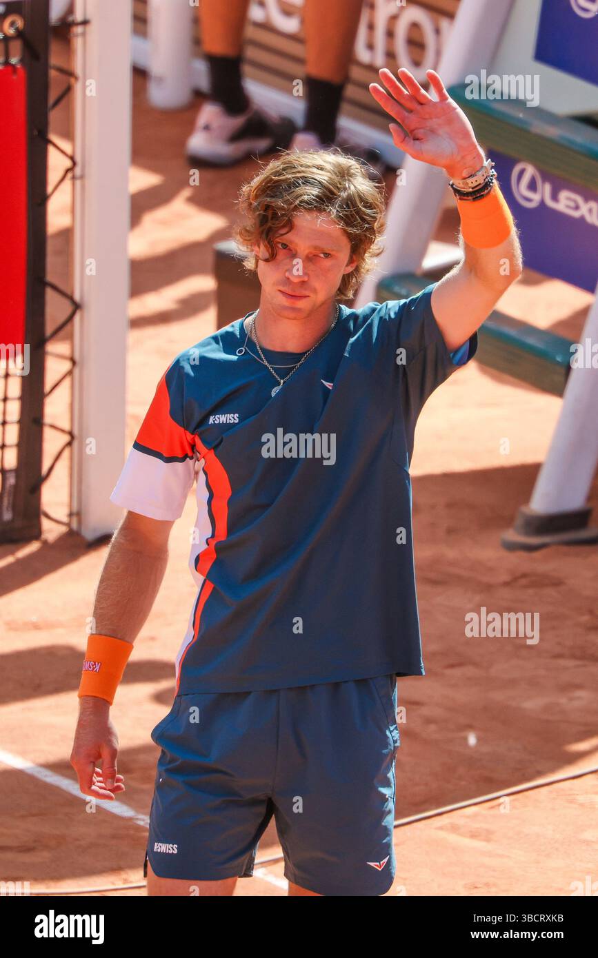 Hamburg, Germany. 21st May, 2025. Tennis: ATP Tour - Hamburg, Singles, Men, Round of 16. Rublev ...