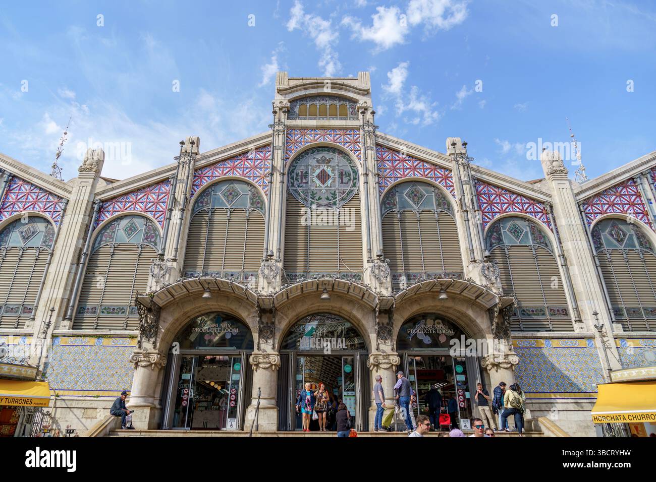 Valencia Central Market Modernist Architecture with Ornate Facade and ...
