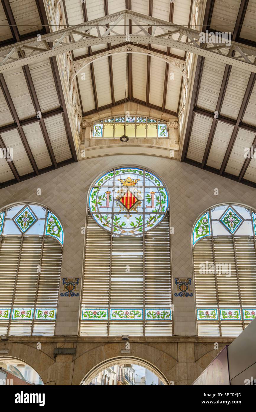 Valencia Central Market Grand Interior with Decorative Ironwork ...